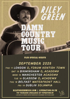 COUNTRY SENSATION RILEY GREEN ANNOUNCES 2025 UK & IRELAND DATES FOR HIS ...