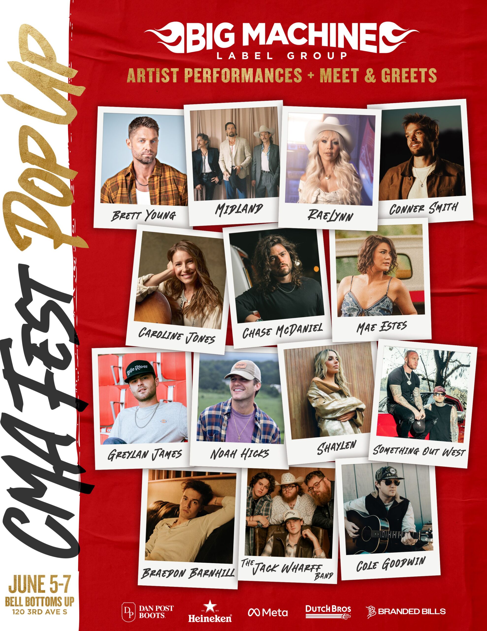 BIG MACHINE LABEL GROUP CMA FEST POP UP RETURNS TO BELL BOTTOMS UP FOR ...